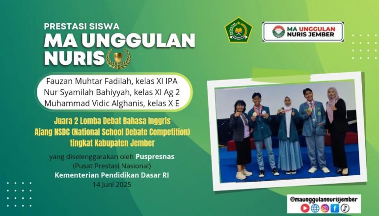 Cerdas dan Intelektual, Santri MA Unggulan Nuris Juara 2 Debat Bahasa ...