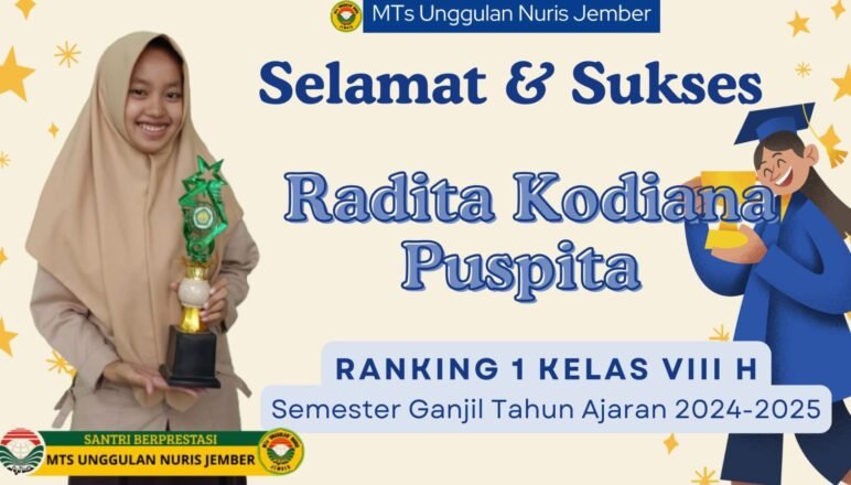 Radita Kodiana Puspita, Siswi MTs Unggulan Nuris Sabet Juara 1 Kelas ...
