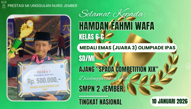 Keren! Hamdan Fahmi Wafa, Siswa MI Unggulan Nuris Jember Berhasil ...